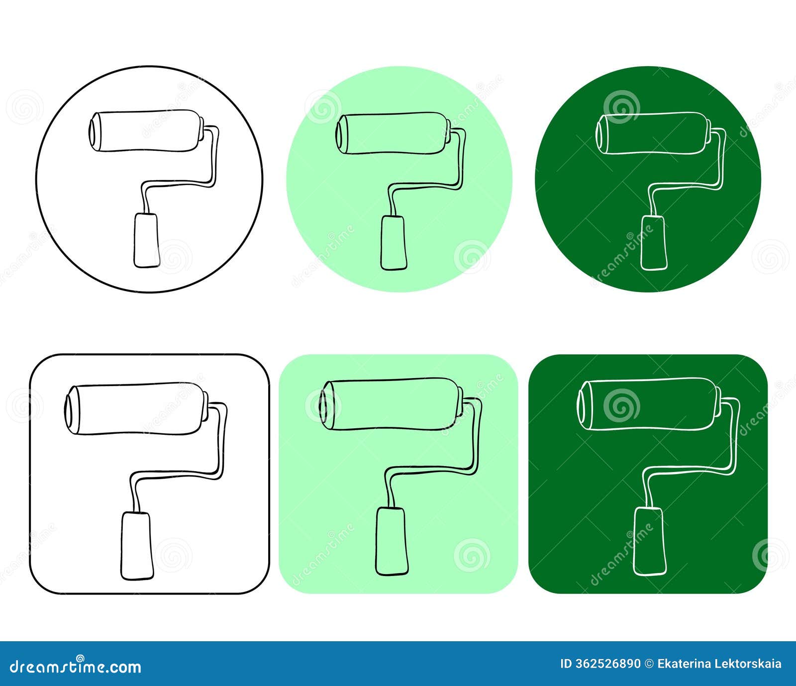 Paint Roller Logo Icon, Graphic Ink Linear Sign Vector Illustration ...