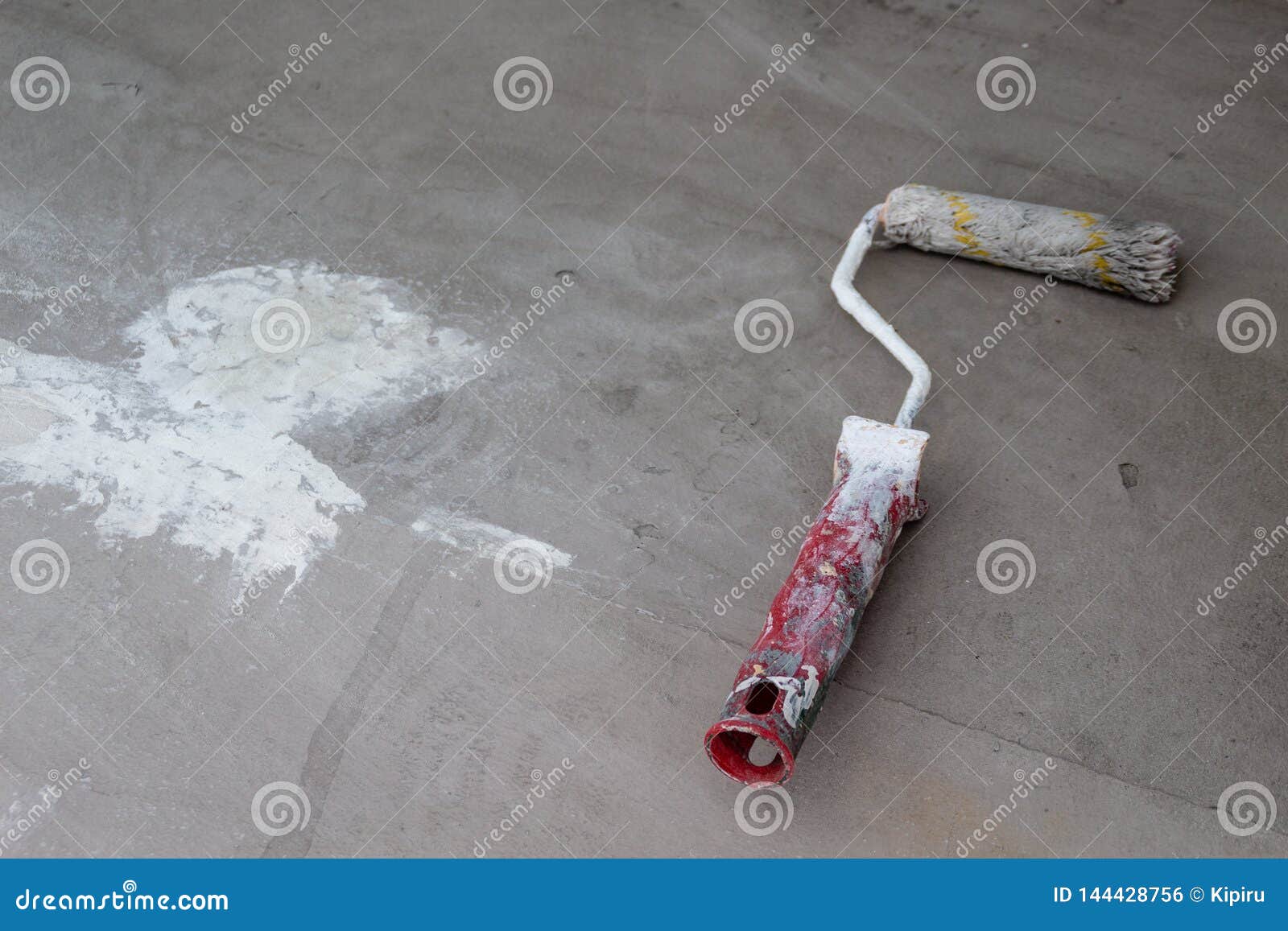 Paint Roller with the Old Concrete Background Stock Photo - Image of ...