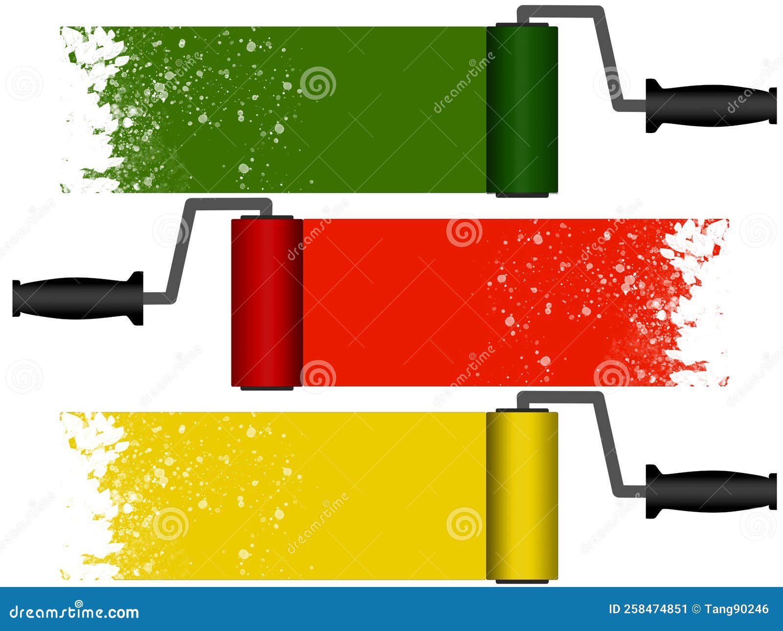 Paint Roller and Painted Marking Multi Colors Stock Illustration ...