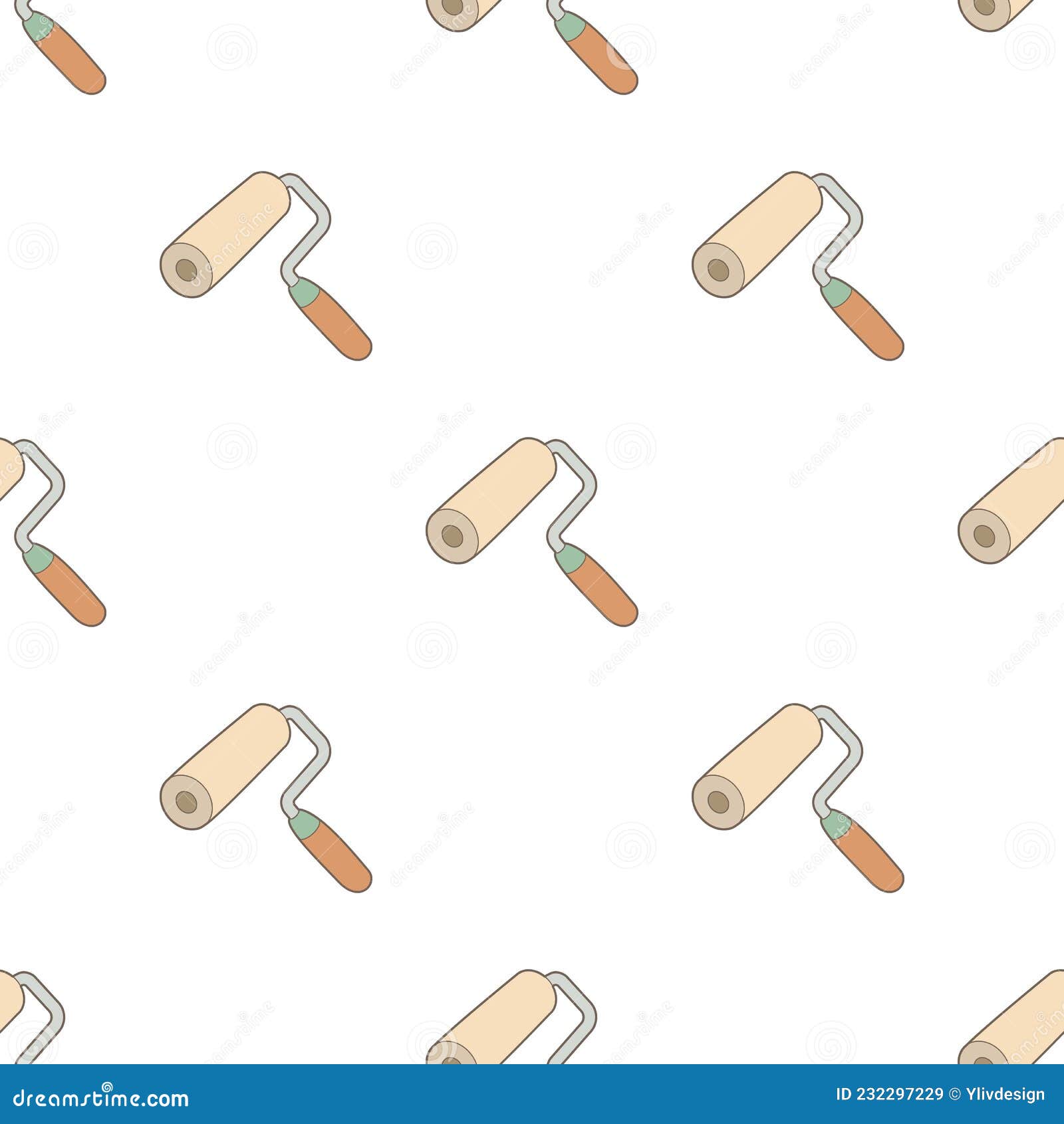 Paint Roller Pattern Seamless Vector Stock Vector - Illustration of ...