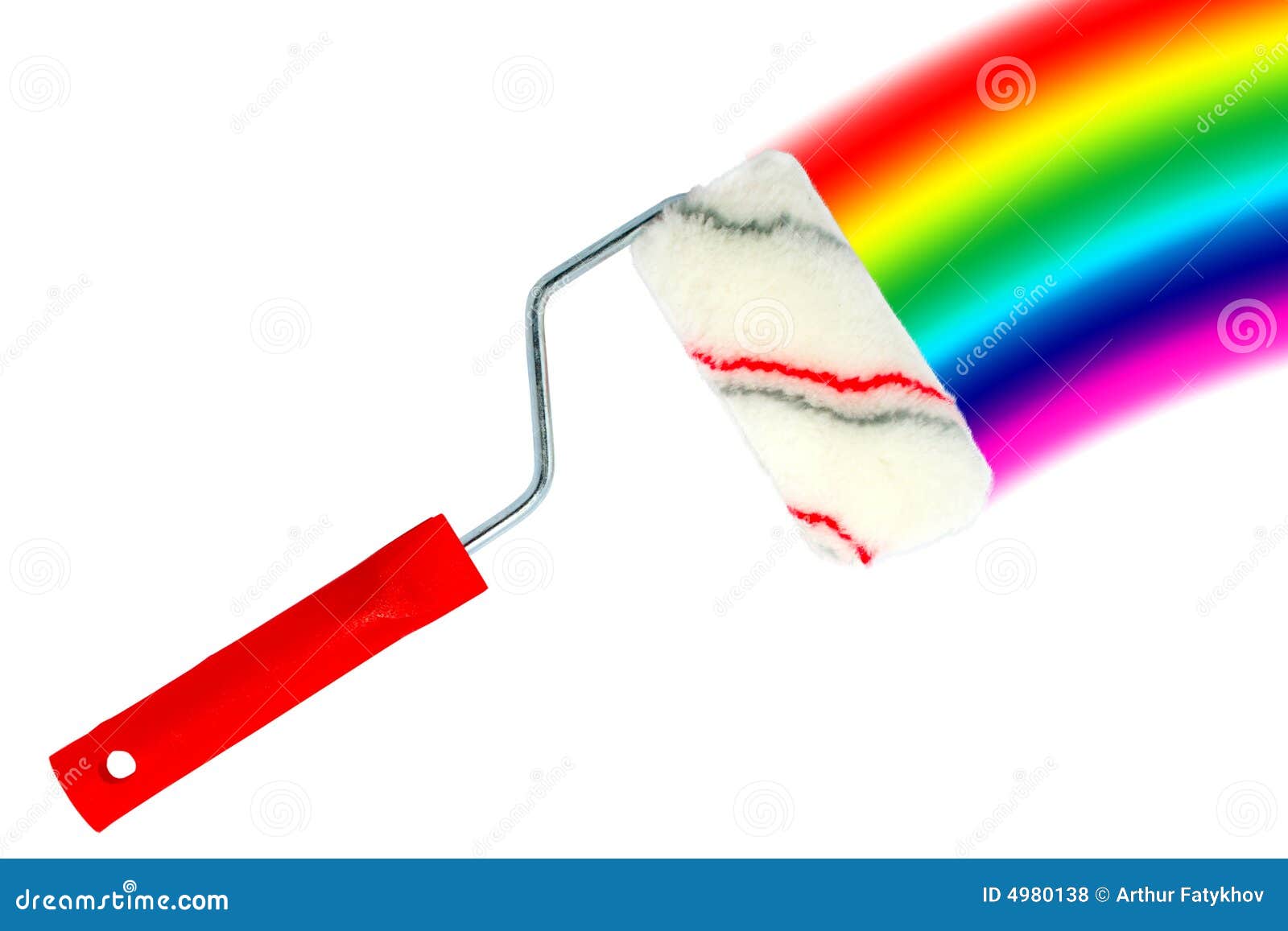 Paint roller and rainbow stock photo. Image of purple - 4980138