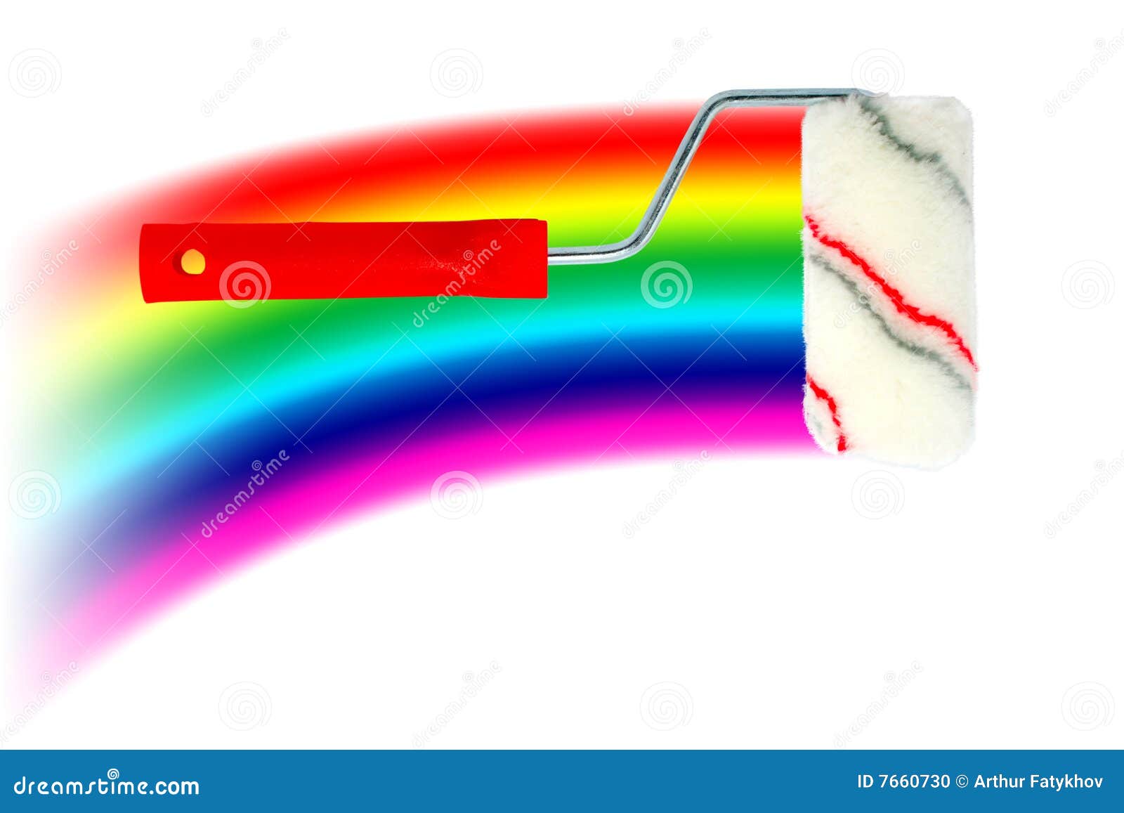 Paint roller and rainbow stock photo. Image of rainbow - 7660730