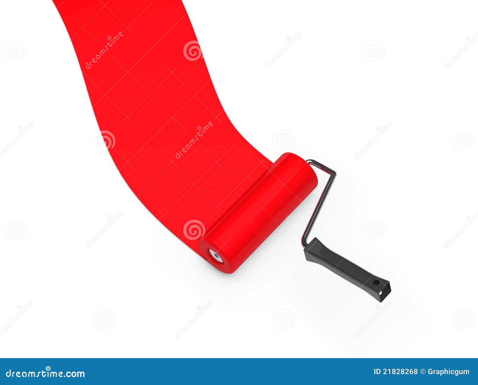 Paint roller red stock illustration. Illustration of indoors - 21828268
