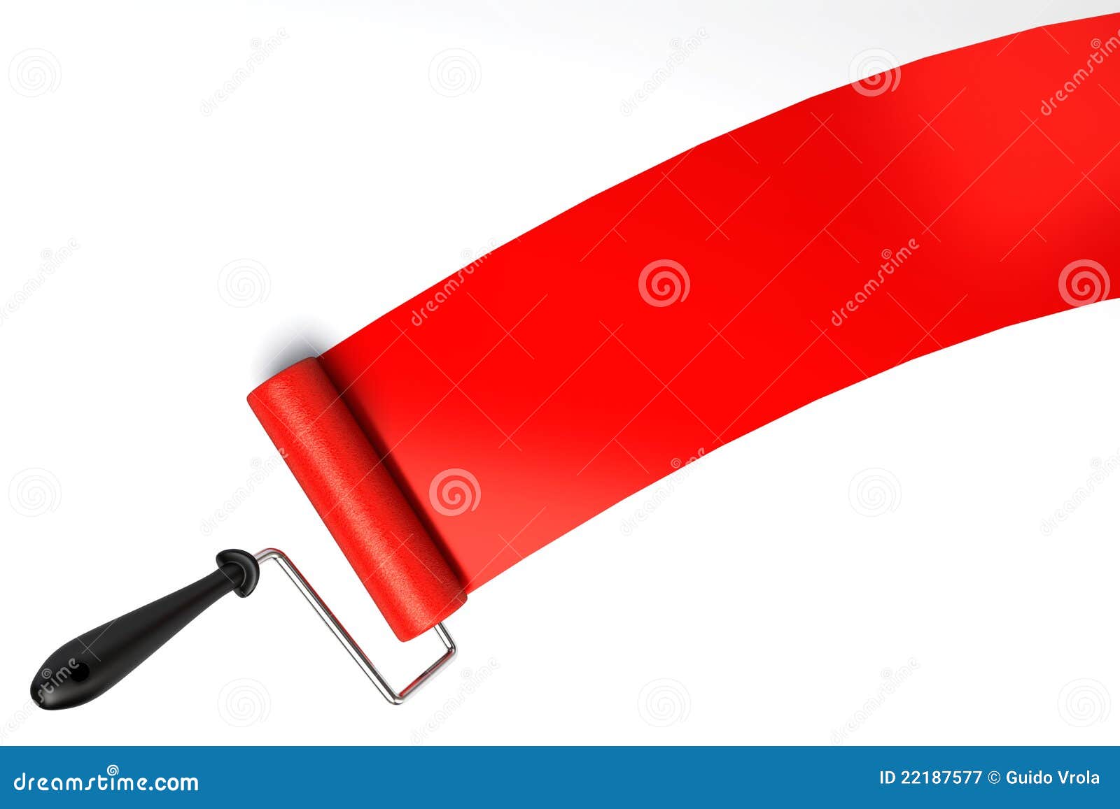 Paint roller and red paint stock illustration. Illustration of home ...