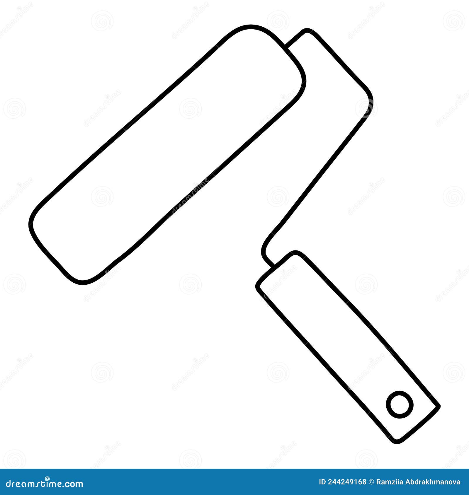 Paint Roller Sketch. Construction Tool Stock Vector - Illustration of ...