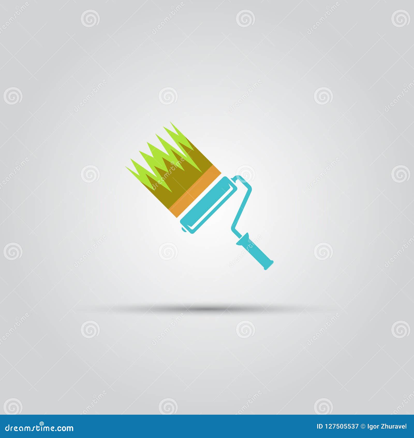 Paint Roller and Strip Paint Isolated Vector Icon Stock Vector ...