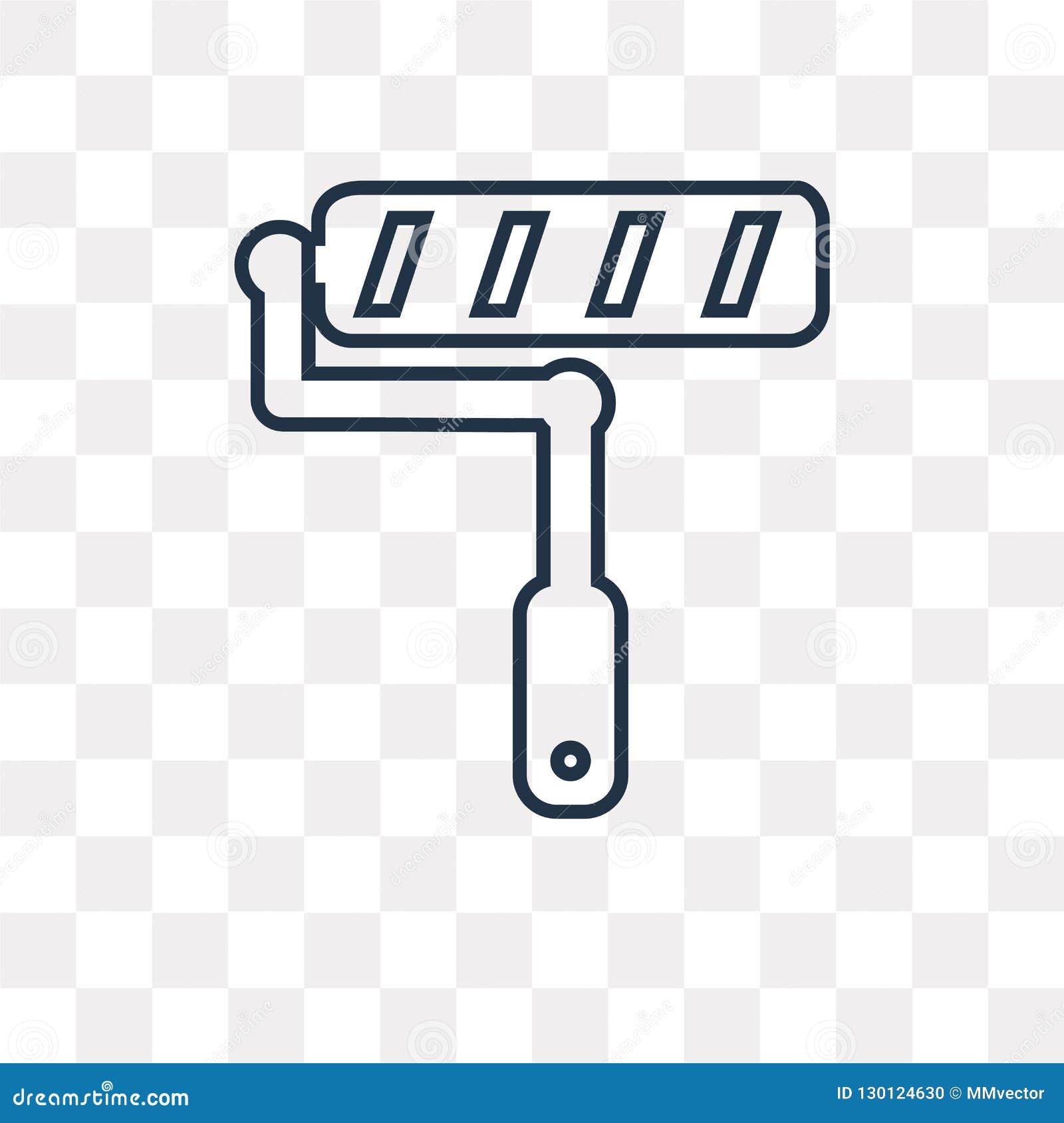 Paint Roller Vector Icon Isolated on Transparent Background, Lin Stock ...