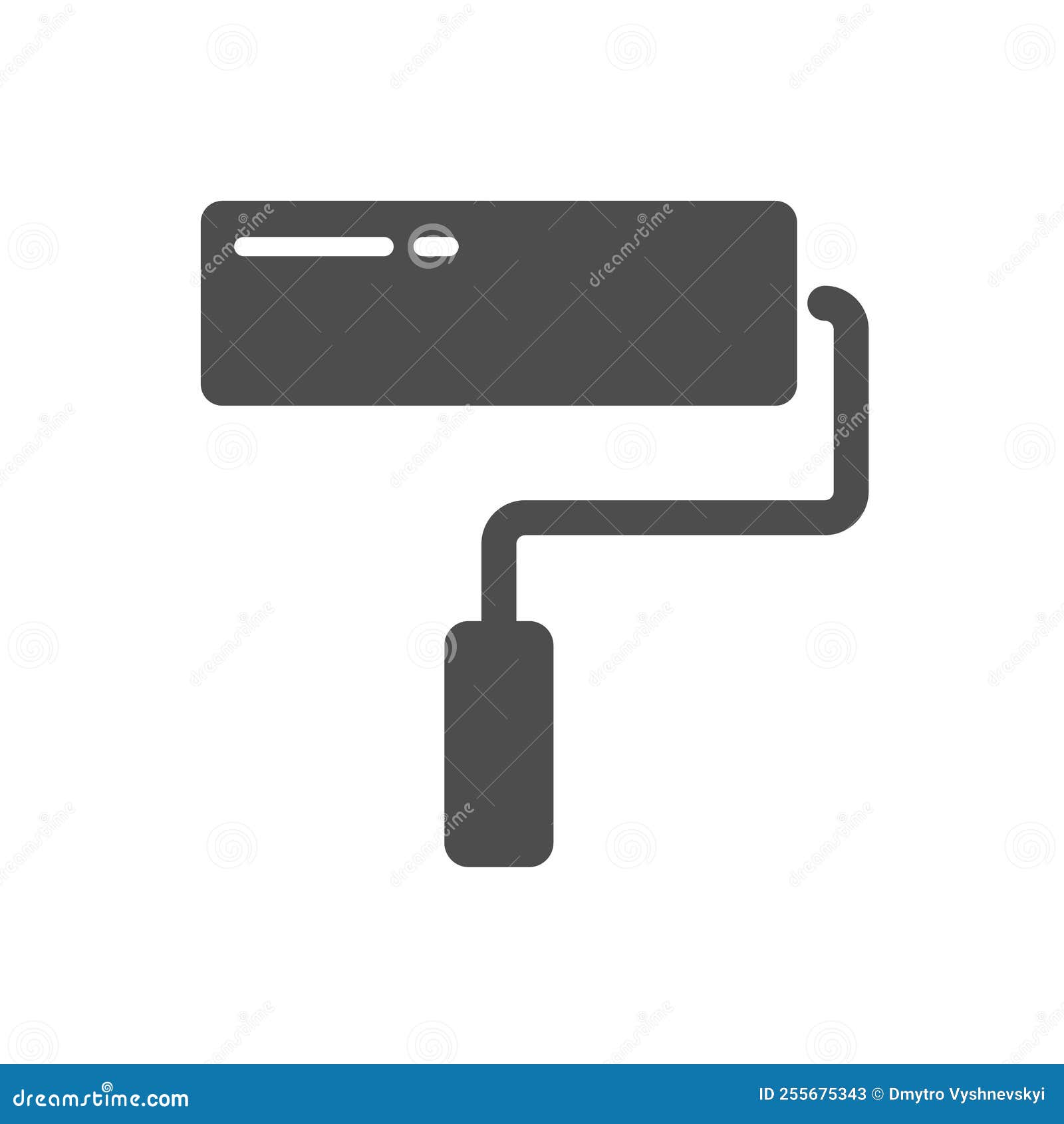 Paint Roller Vector Icon Isolated on White Stock Vector - Illustration ...