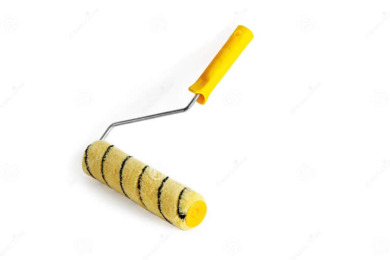 Paint roller yellow stock image. Image of renovation - 162211297