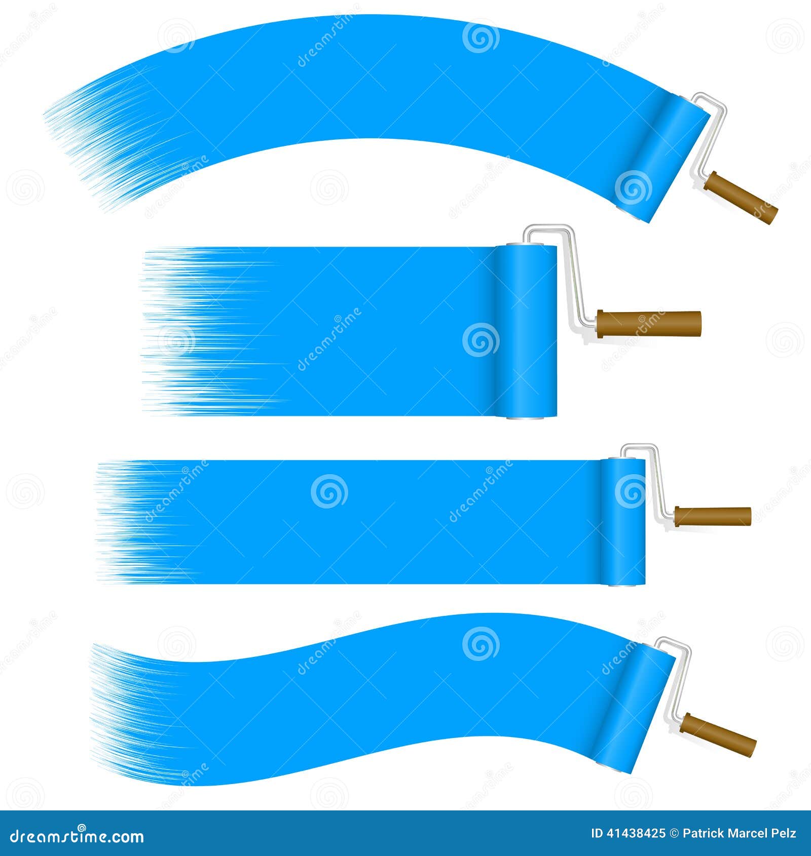Paint Rollers Set - blue stock vector. Illustration of collection ...