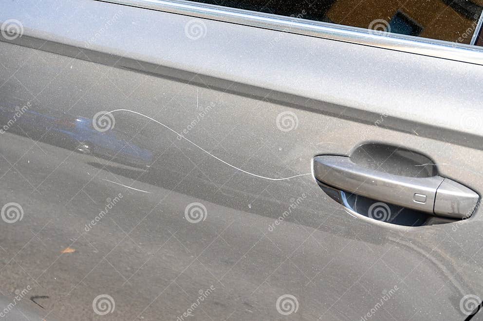Paint scratches on the car stock image. Image of damage - 286514045