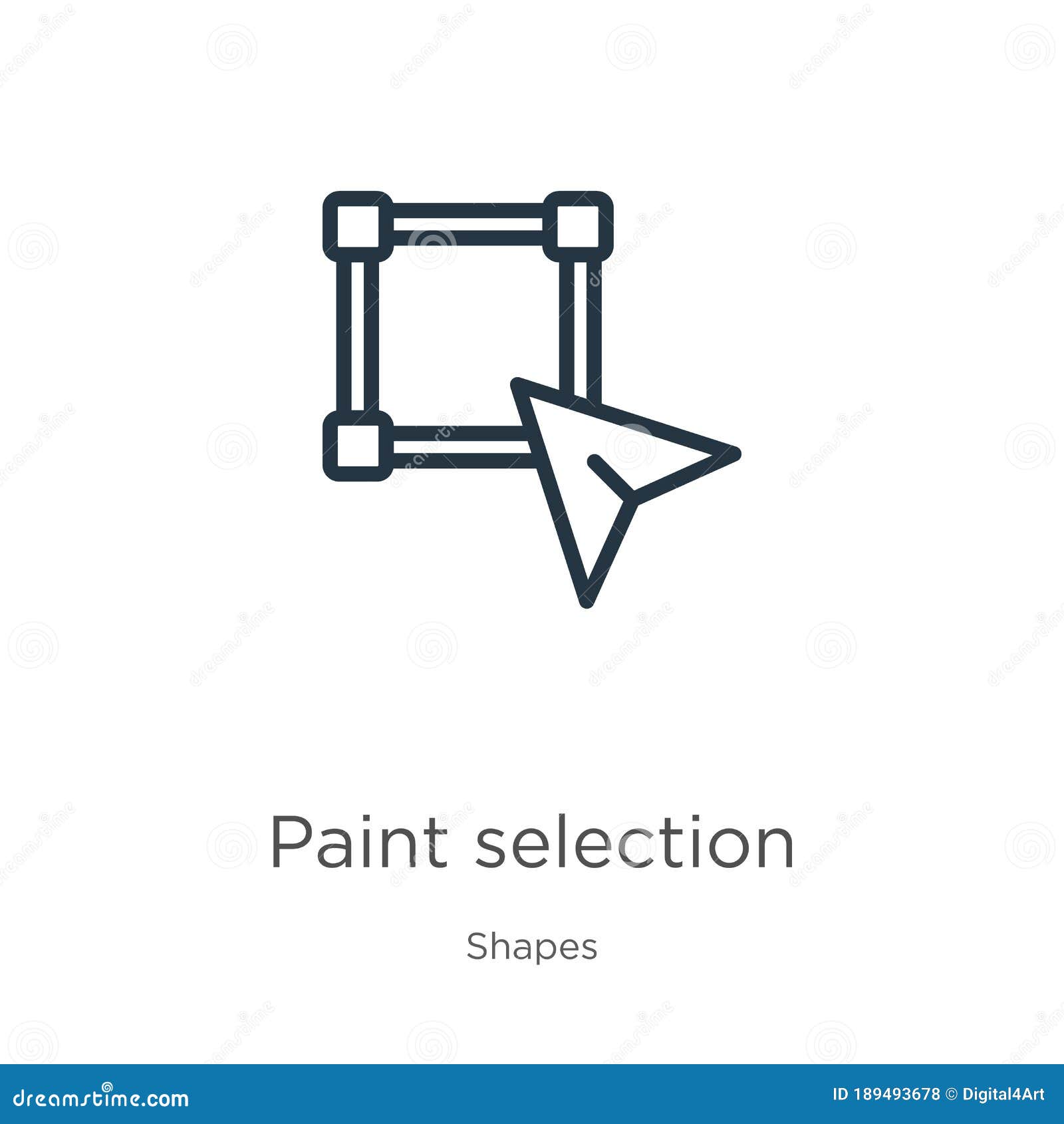 Paint Selection Icon. Thin Linear Paint Selection Outline Icon Isolated ...
