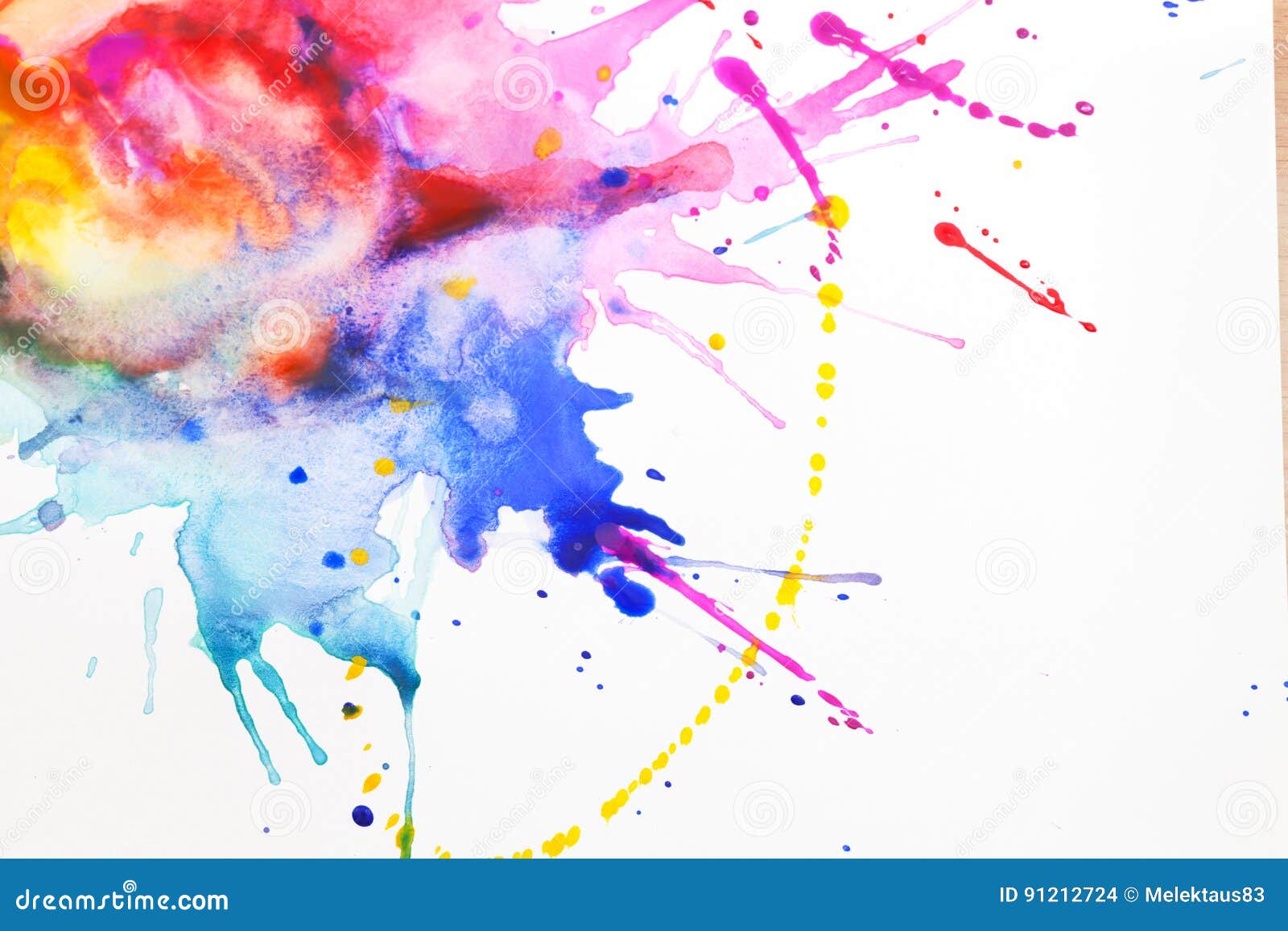 Paint on a sheet of paper stock photo. Image of paper - 91212724