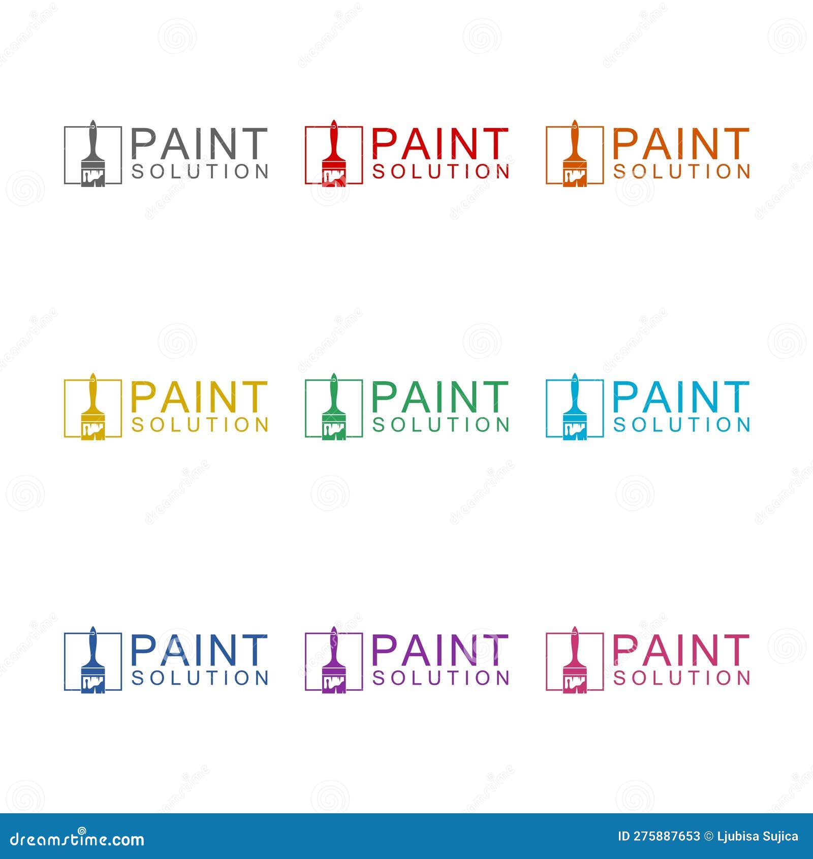 Paint Solution Logo Icon Isolated on White Background. Set Icons ...