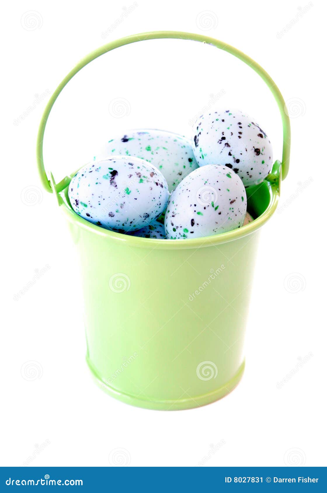Paint Speckled Easter Eggs in Metal Pail Stock Image - Image of ...