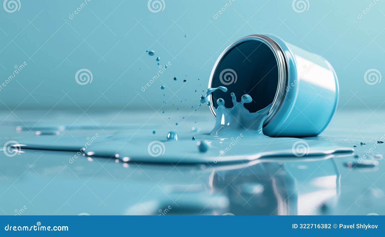 Paint Spill Blue Paint on Floor, Oops Stock Photo - Image of home ...