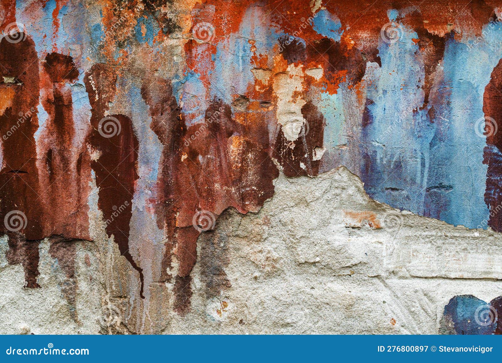 Paint Spill Drip and Smudge Pattern on Old Wall As Colorful Background ...