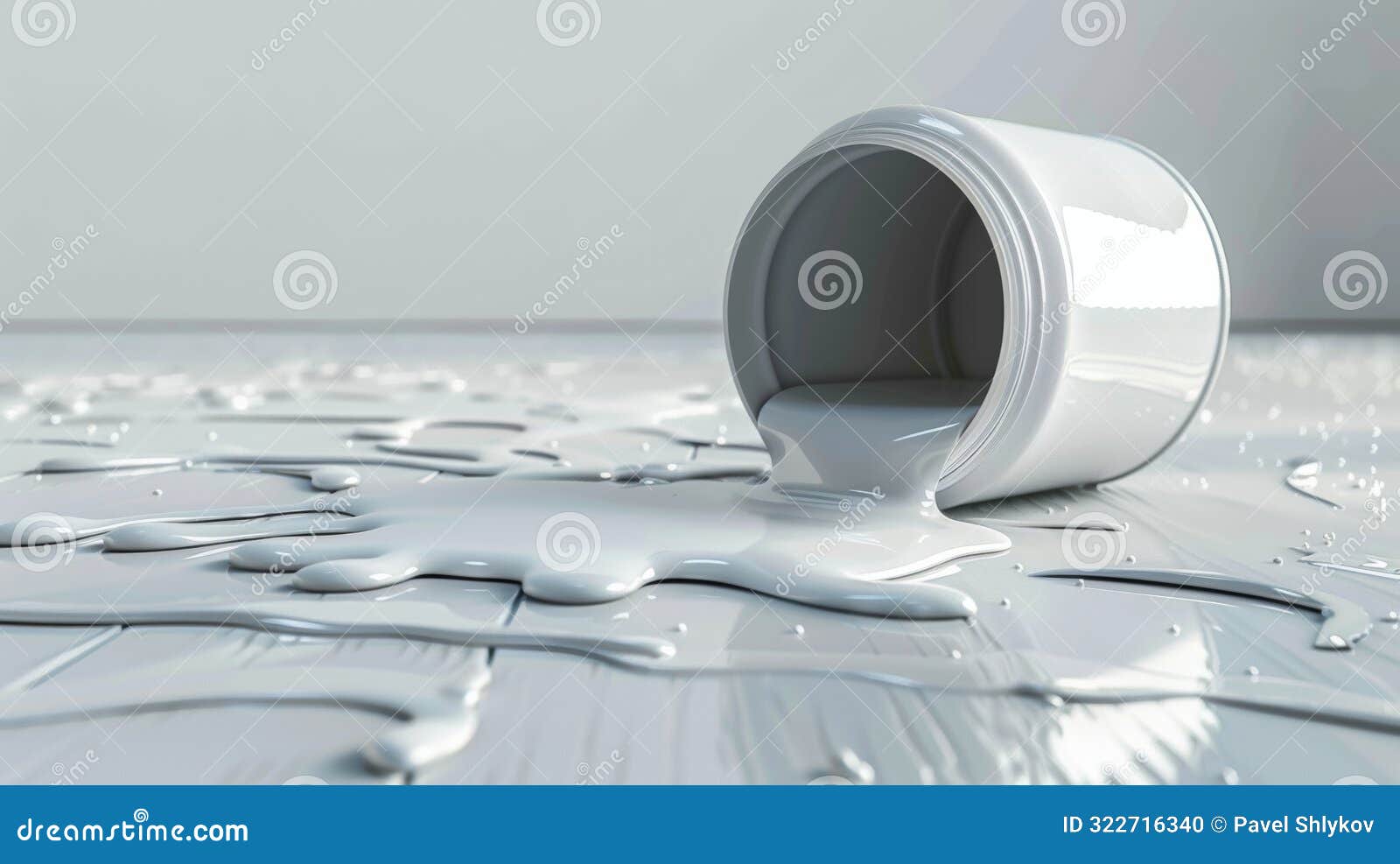Paint Spill White Paint on Floor, Oops Stock Photo - Image of container ...
