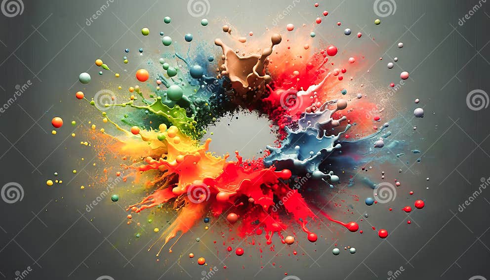 Paint Splash Above that is Multi Colored Stock Illustration ...