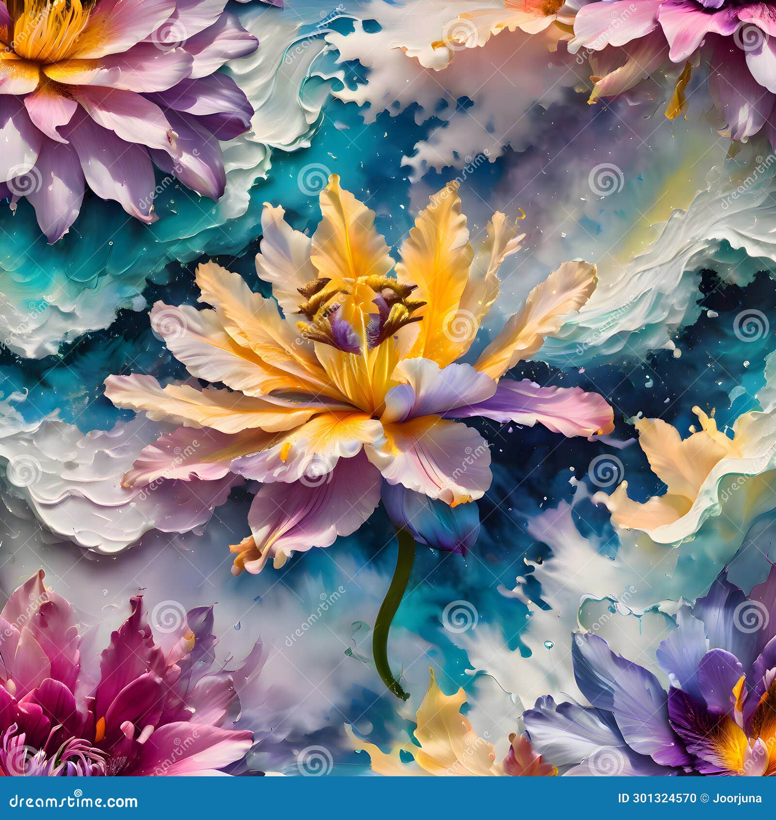 Paint splash flowers stock illustration. Illustration of abstract ...