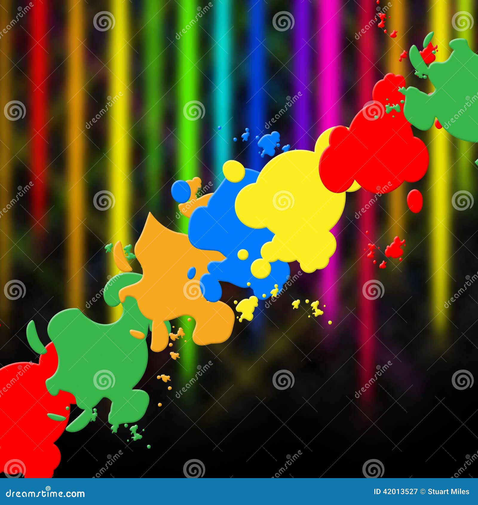 Paint Splash Means Splat Splashed and Design Stock Illustration ...
