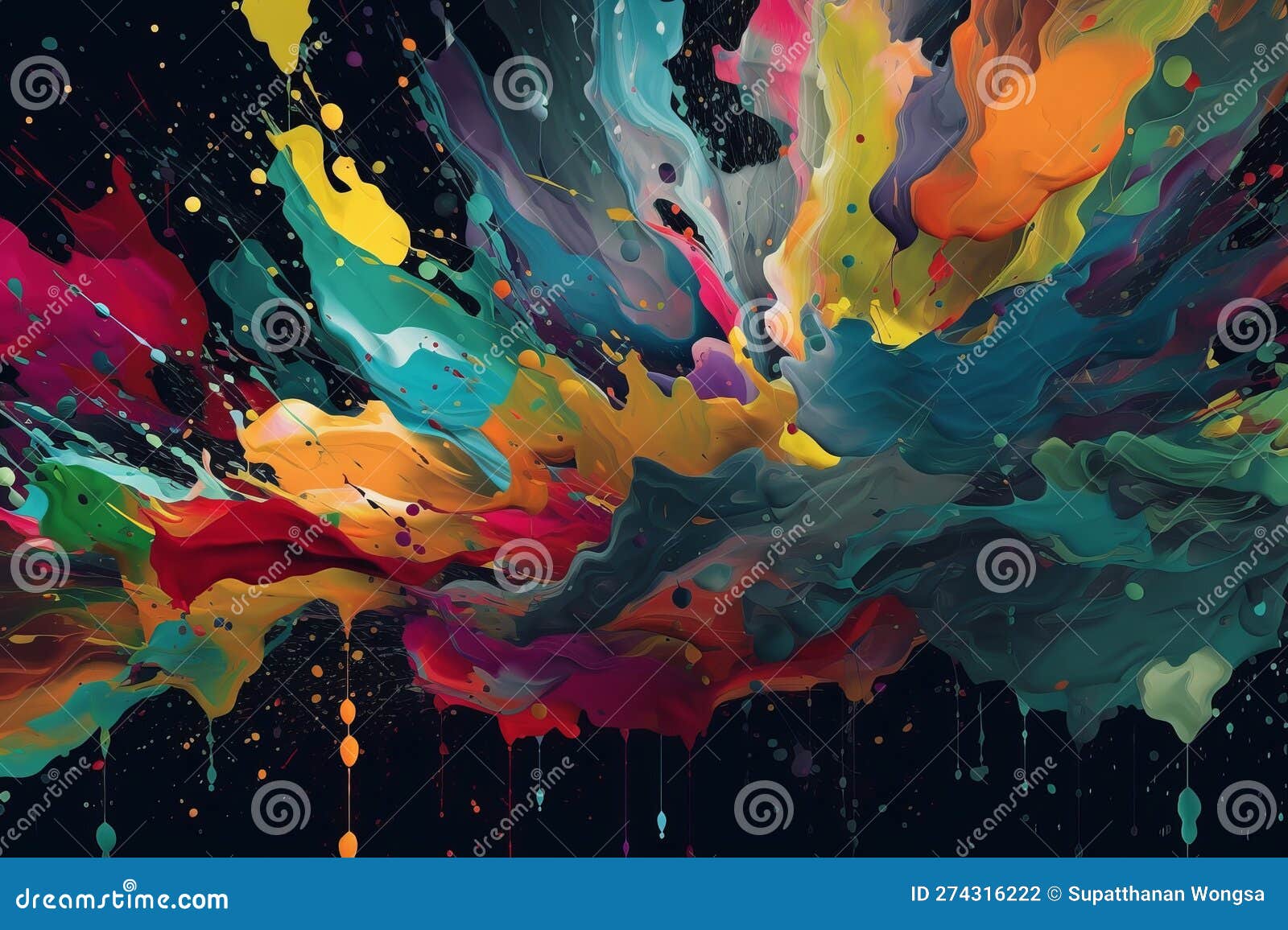 Paint Splash Modern Abstract Seamless Pattern Stock Illustration ...