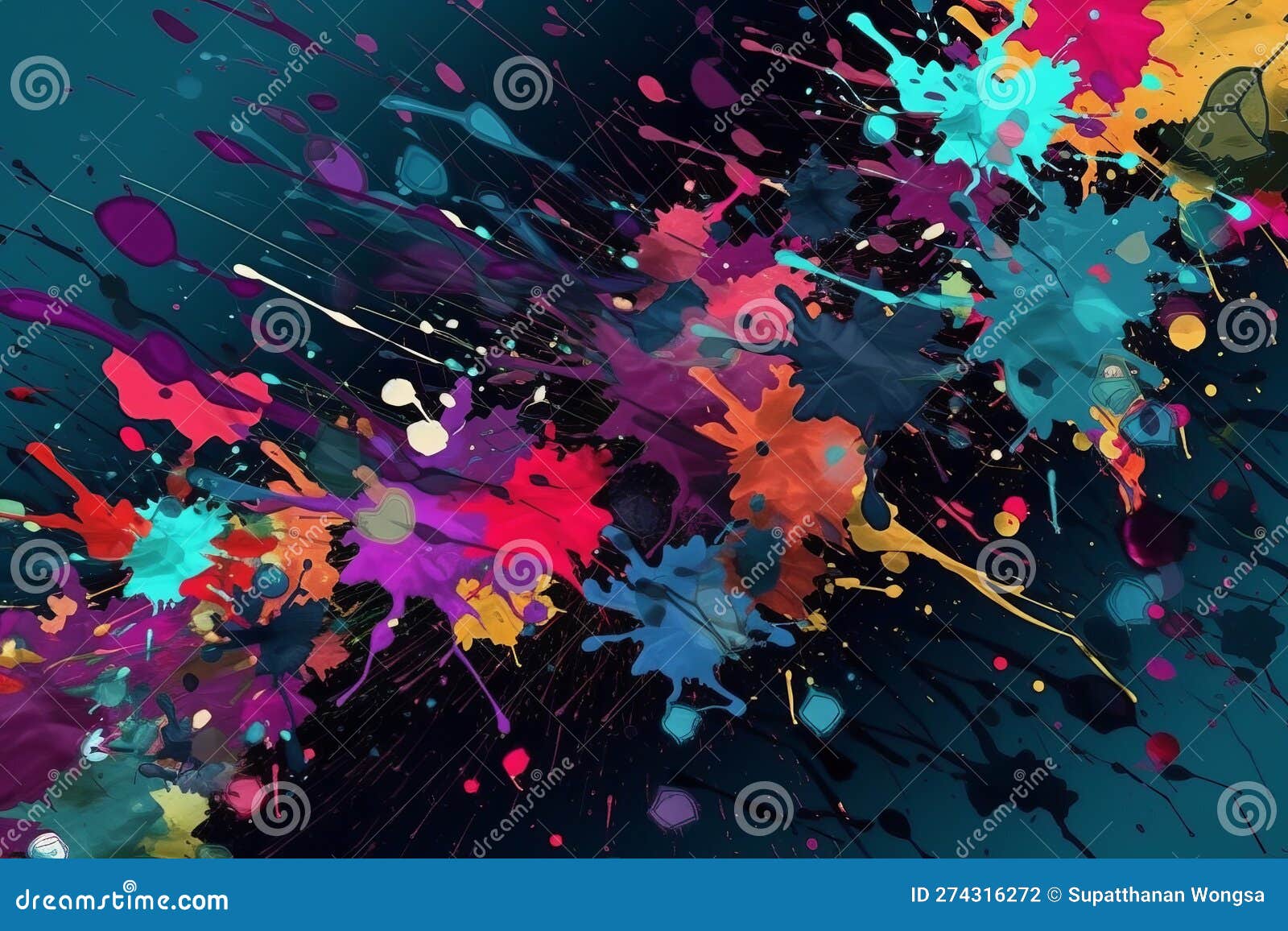 Paint Splash Modern Abstract Seamless Pattern Stock Illustration ...
