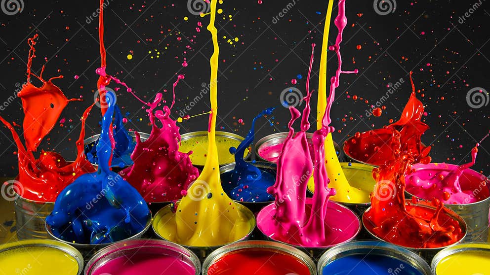 Paint Splash Tins stock image. Image of people, product - 86598683