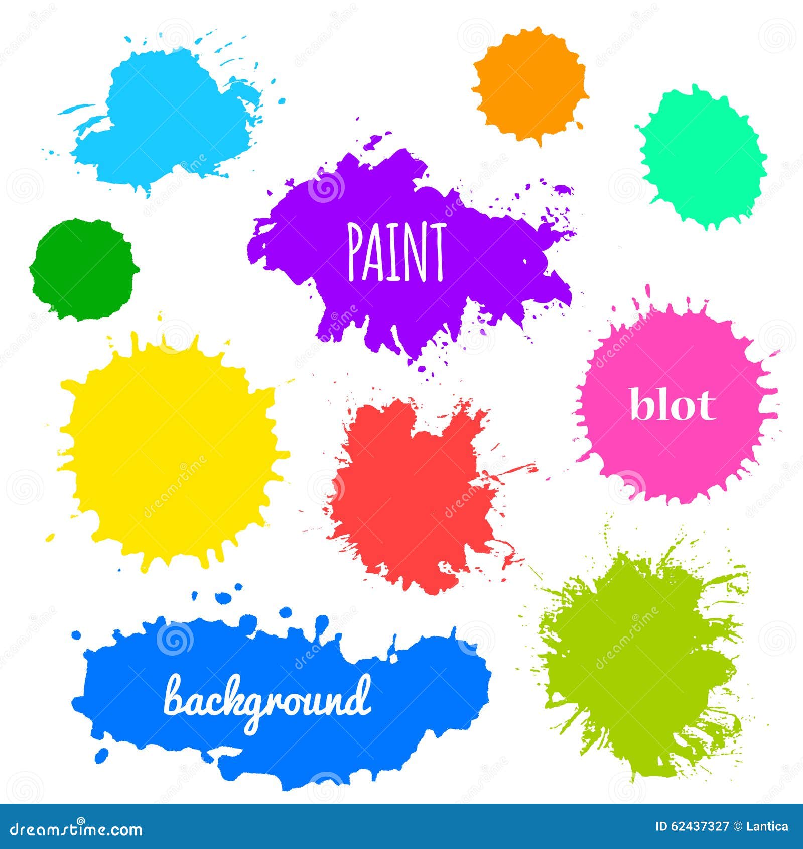 Paint Splash. Vector Set of Brush Strokes Stock Vector - Illustration ...