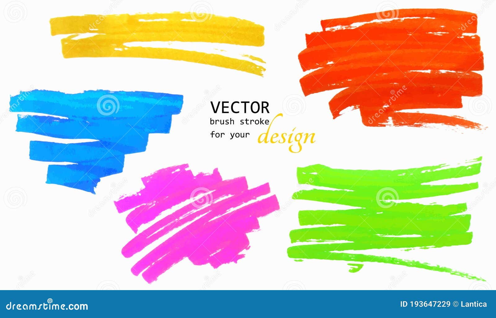 Paint Splash. Vector Set of Brush Strokes Stock Vector - Illustration ...