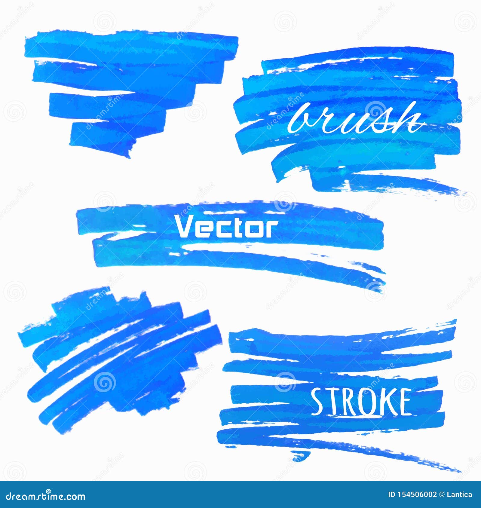 Paint Splash. Vector Set of Brush Strokes Stock Illustration ...