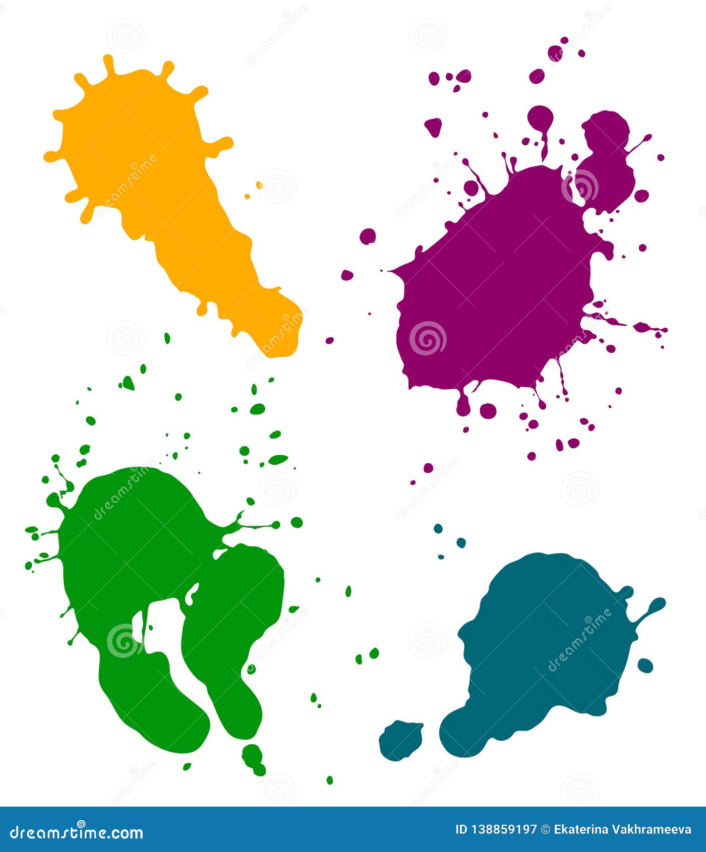 Paint Splashes.Paint Stains Collection. Vector Illustration Stock ...