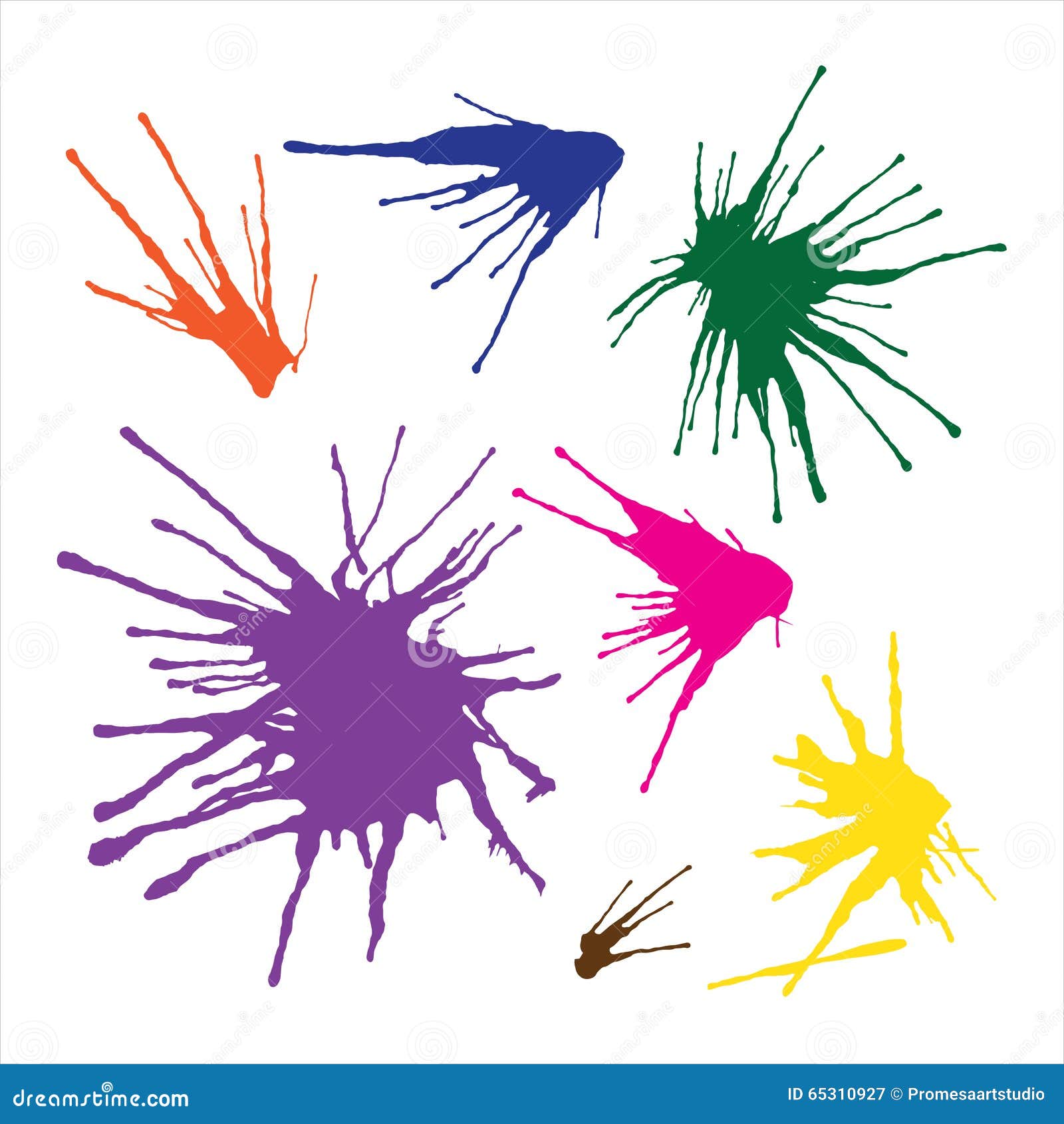 Paint Splashes Set For Design Use In Vector Format. Color Can Be ...