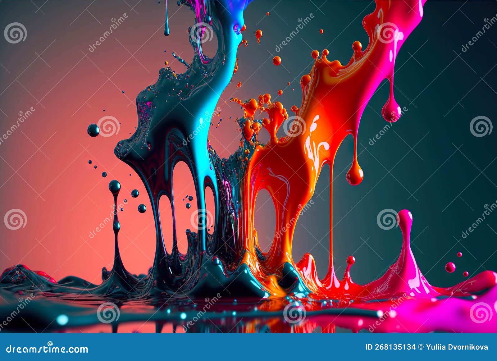 Paint Splashes and Swirls. Mix of Different Colors Stock Photo - Image ...