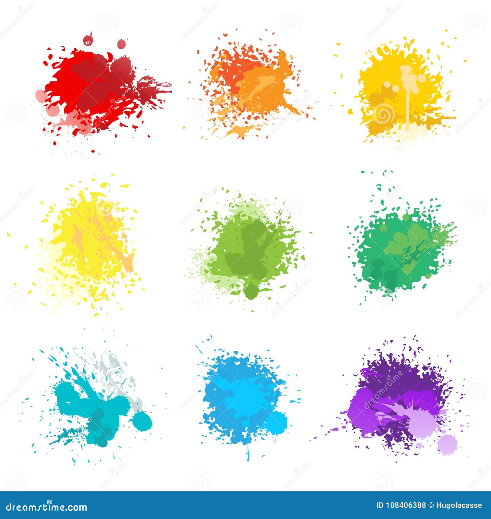 Paint splat colors stock vector. Illustration of splattered - 108406388