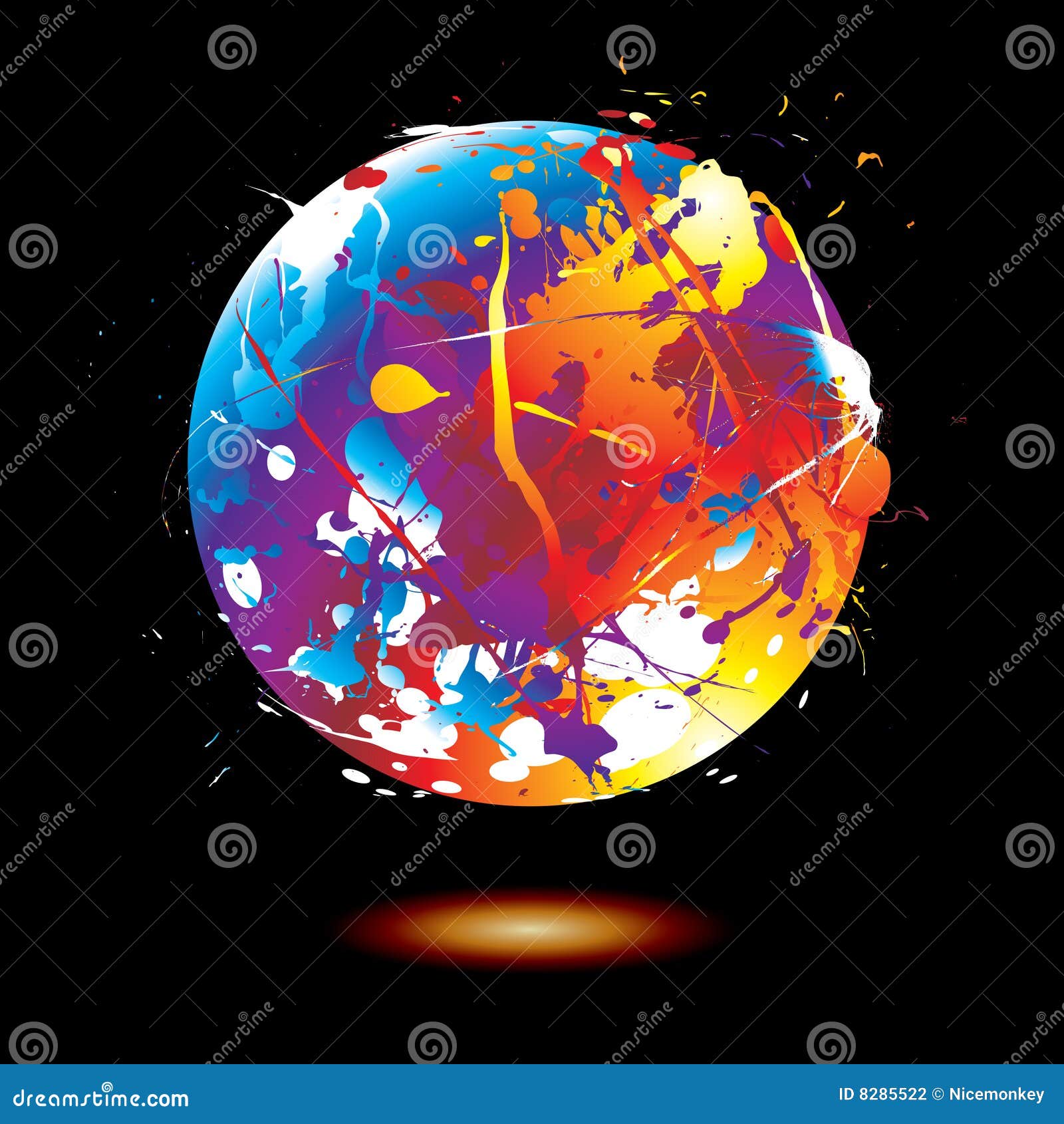 Paint splat globe stock vector. Illustration of colorful - 8285522