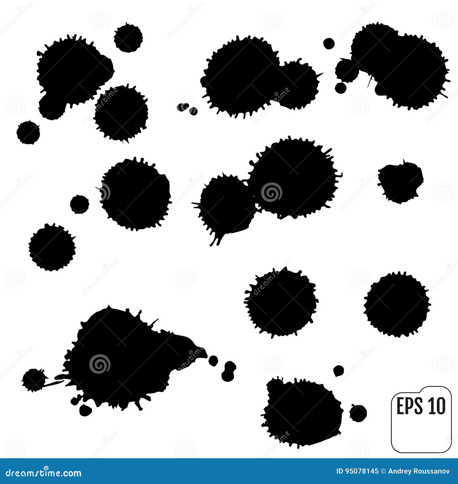 Paint Splat Set. Paint Splashes Set for Design Use Stock Vector ...