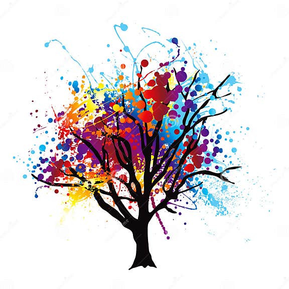 Paint splat tree stock vector. Illustration of splat - 19896481