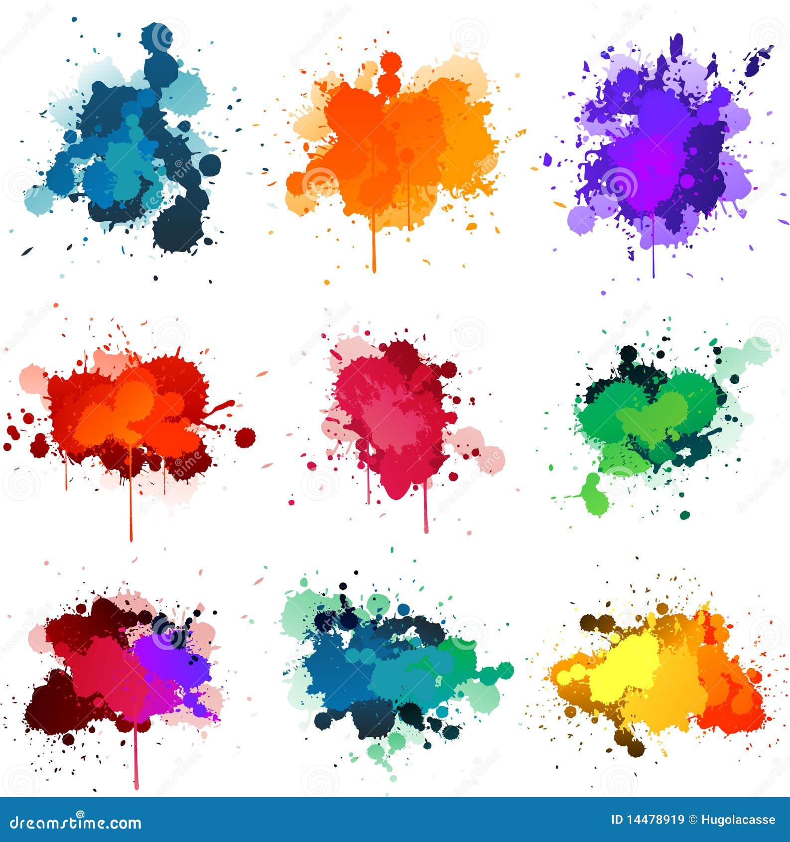 Paint Splats. Stain And Water Drop Set Cartoon Vector | CartoonDealer ...