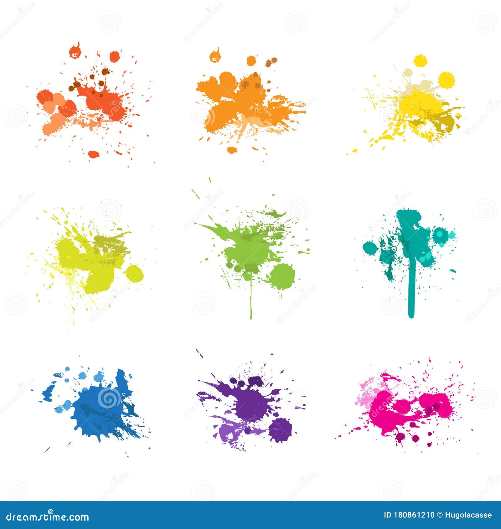 Paint Splats Isolated on White Background Stock Vector - Illustration ...