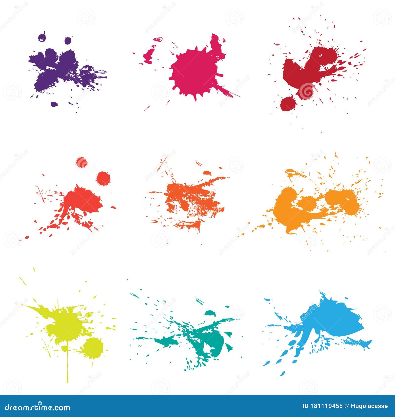 Paint Splats Isolated on White Background Stock Vector - Illustration ...