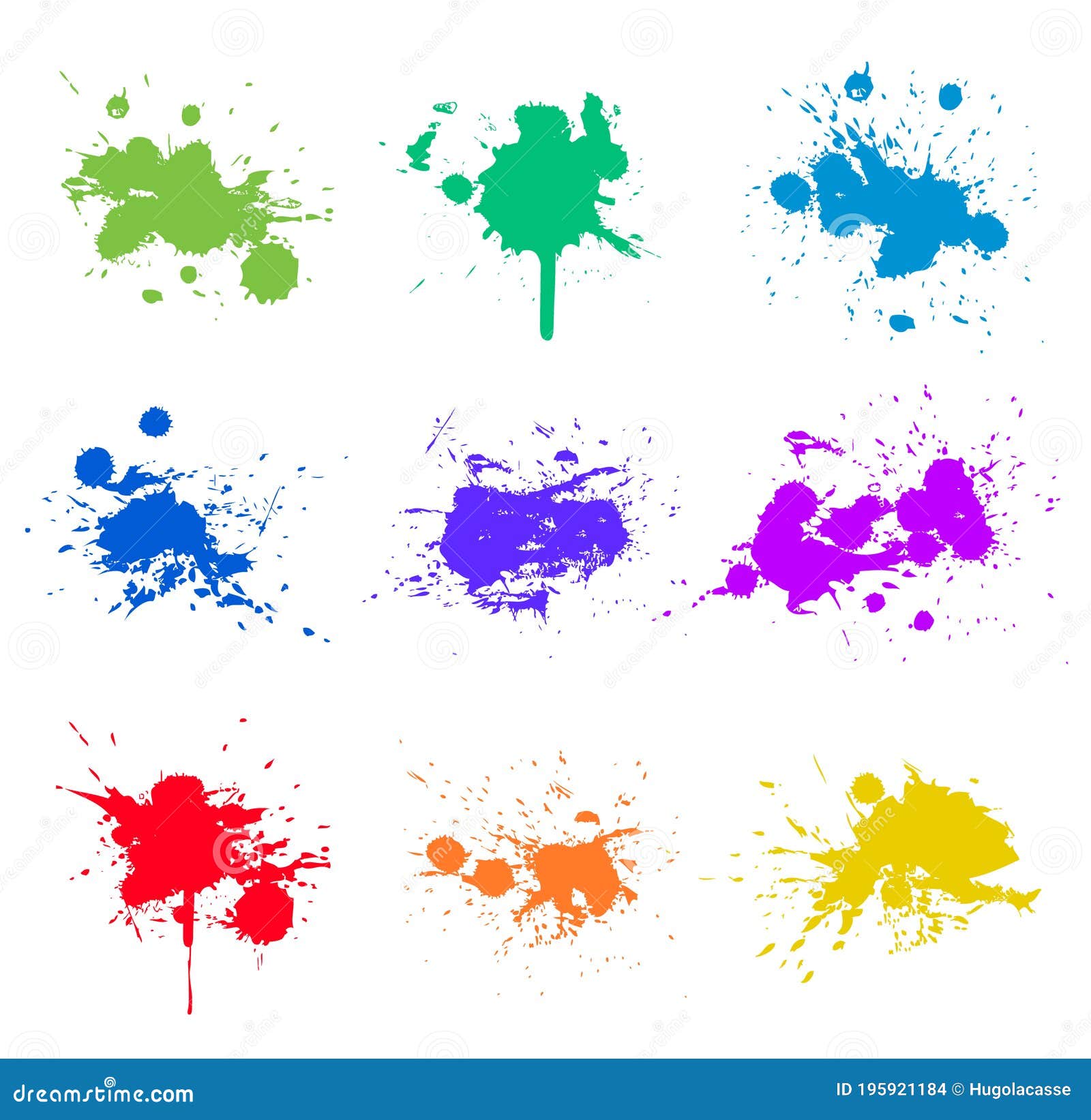 Paint Splats Isolated on White Background Stock Vector - Illustration ...