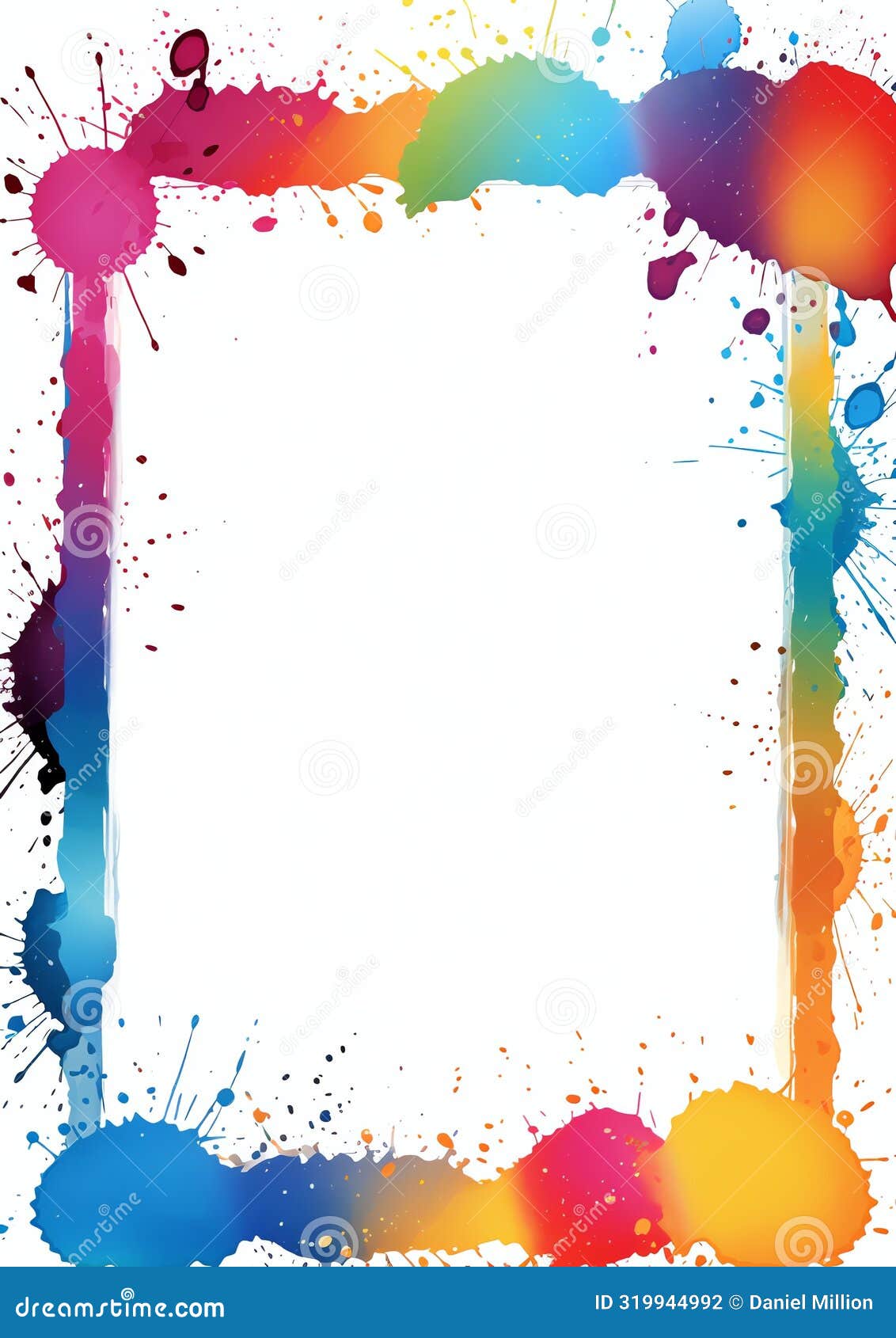 Paint Splatter Border 90s Retro Nostalgic Frame Stock Illustration ...