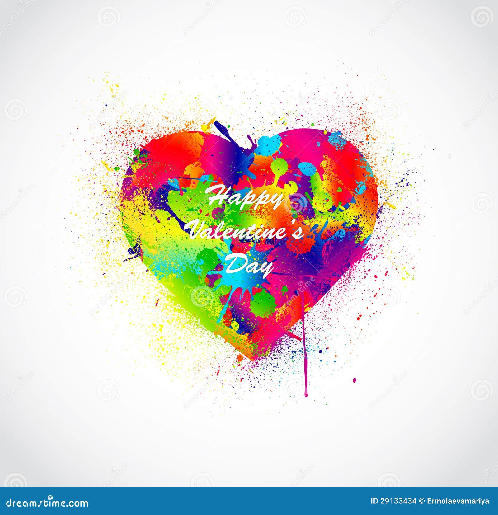 Colorful Paint Splatter Hearts