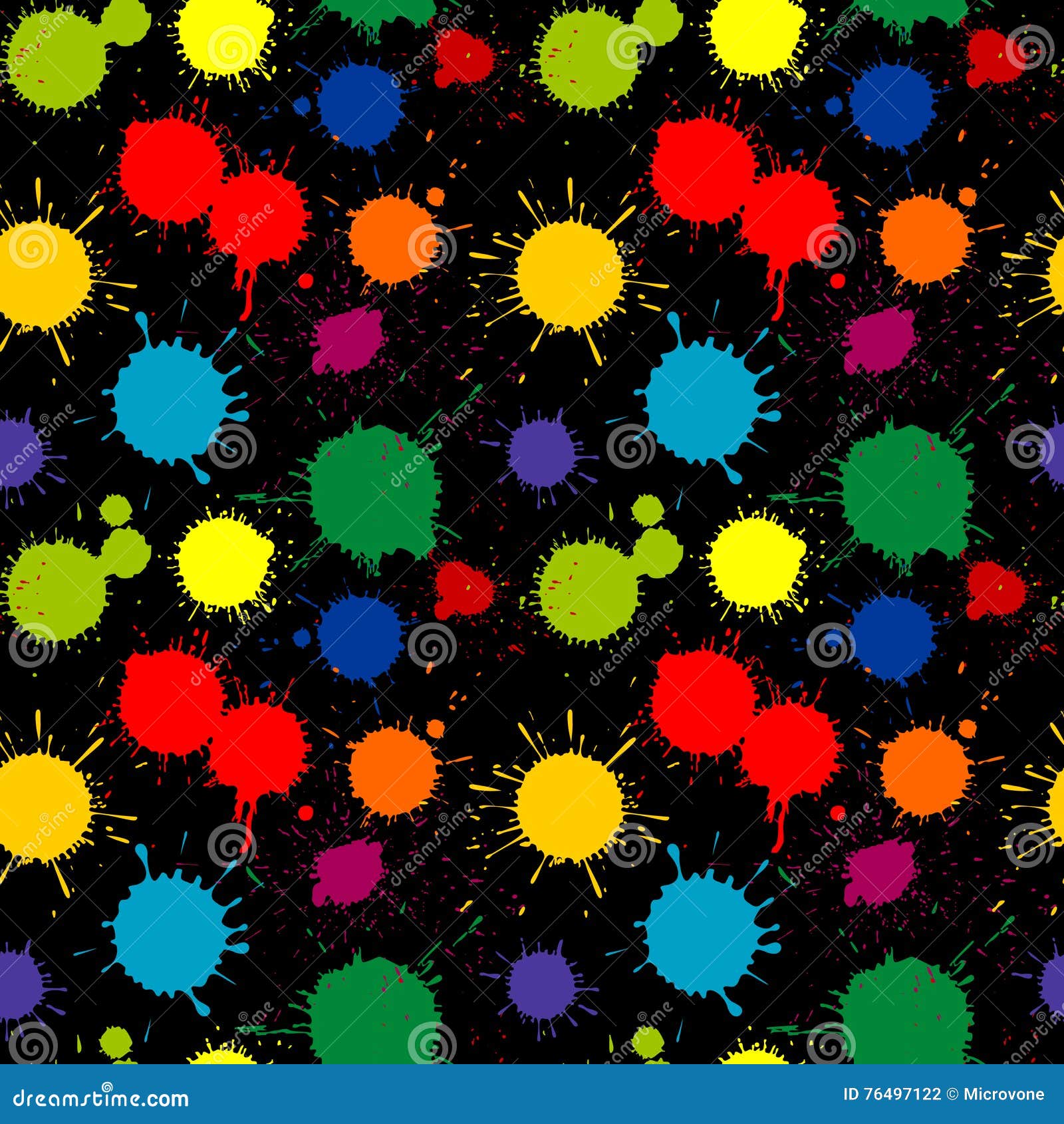 Paint Splatter Vector Seamless Pattern Stock Vector - Illustration of ...