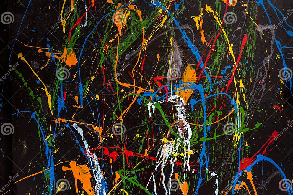 Paint Splattered Wall Texture. High Resolution Abstract Color ...