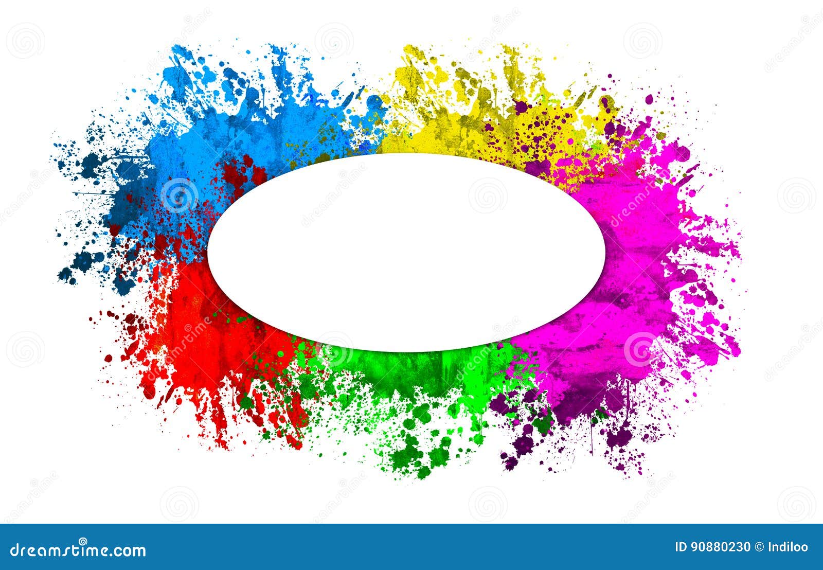 Paint splatters in circle stock illustration. Illustration of negative ...