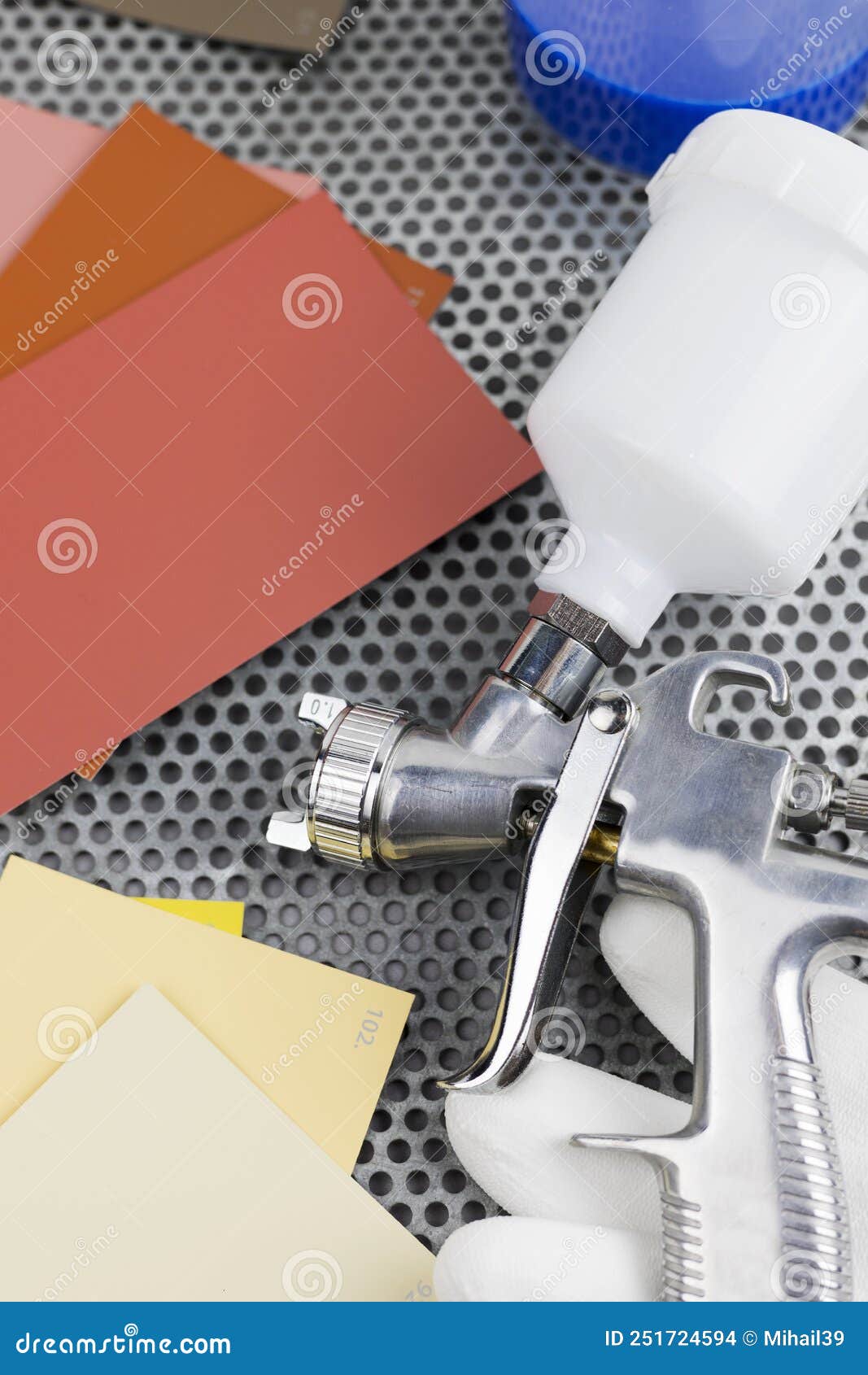Paint Spray Gun at Work at the Workplace in the Workshop. Stock Photo ...
