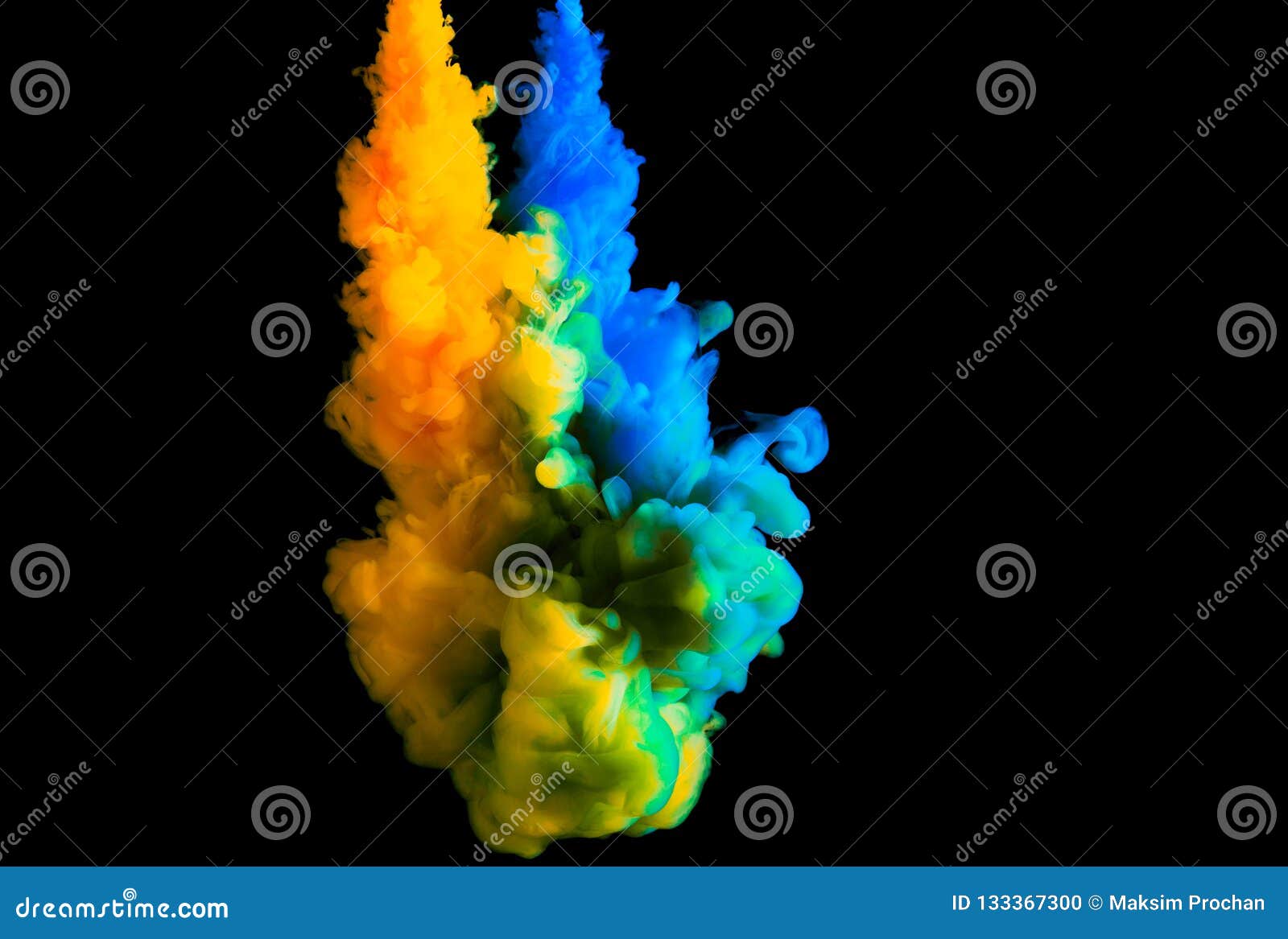 Paint Stream in Water, Colored Cloud, Abstract Background, Process of ...