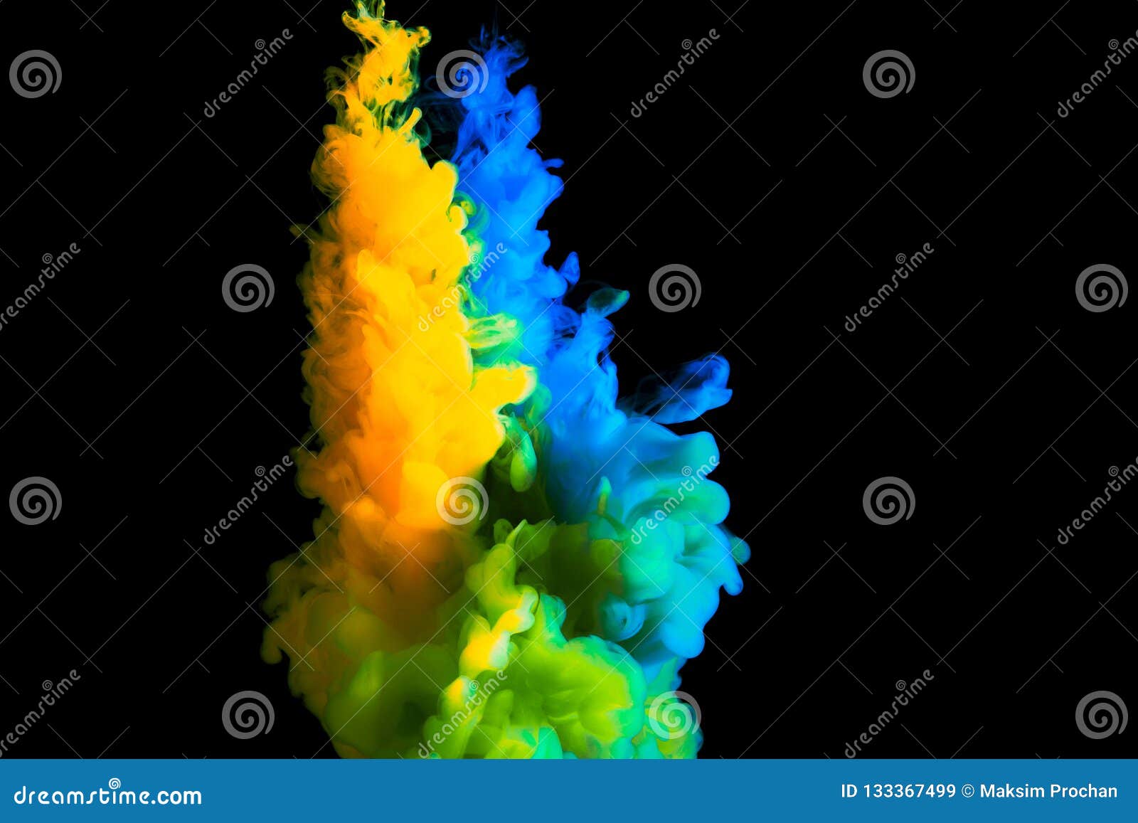 Paint Stream in Water, Colored Cloud, Abstract Background, Process of ...